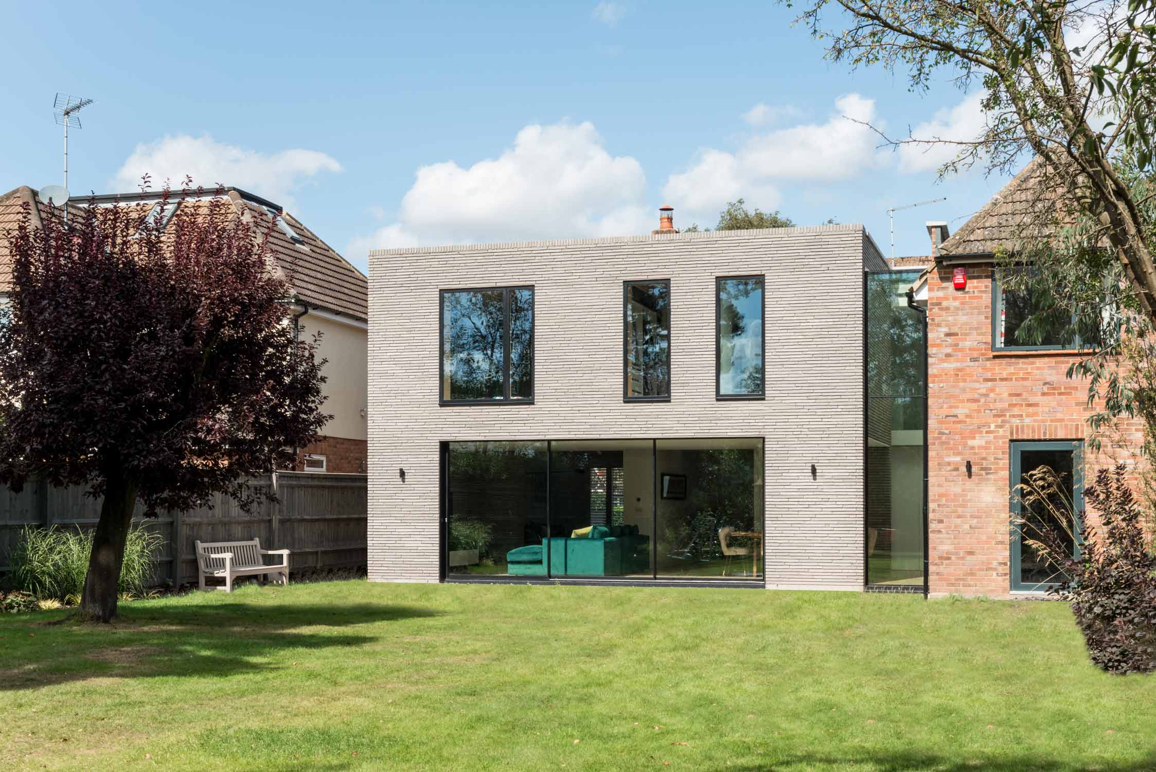 Long brick house double story extension Chilterns Seer Green bradley